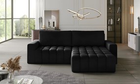 Rozkládací sedačka do L Chloe Barva: Černá - Mat Velvet 99