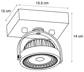 Moderní přisazený reflektor černý vč. stmívatelné LED - Apollo