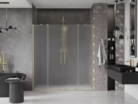 Mexen Velar Duo, posuvné sprchové dveře do otvoru 170 cm, 8mm sklo námraza, zlatá matná, 871-170-000-32-55