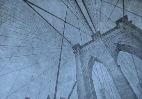 Fototapeta Brooklyn Bridge Grunge Blue Strukturální vinyl 104x70.5