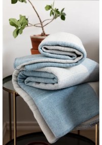 Vlněná deka Kaamos 100x150, přírodně barvená modrá / Finnsheep