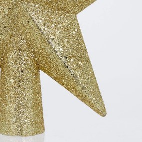 X-MAS Špice na stromek hvězda třpytivá 20 cm - zlatá
