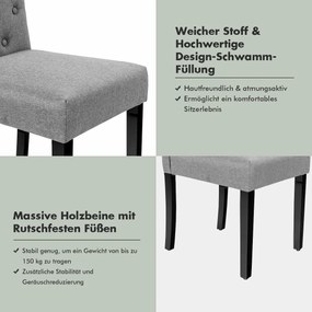 Costway Sada 2 knoflíkových všívaných jídelních židlí Polstrované