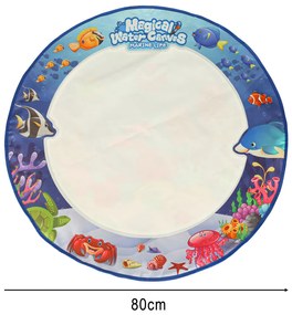 Creative Corner Vodní podložka pro malování vodní kreslení fixy šablony šablony váleček 80 cm kulatý vodní svět