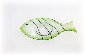 BDK-GLASS Skleněný svícínek rybička - FISH - zelená Rozměr: 17x8cm