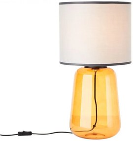 Brilliant 94546/22  Velká stolní lampa HYDRA žluté sklo, šedá textilie