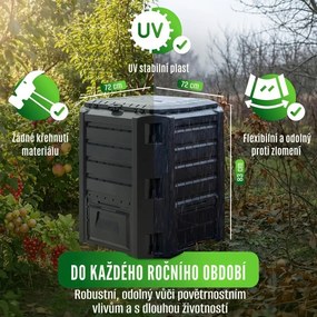 Zahradní kompostér COMPOGREEN, 800l, černá Prosperplast