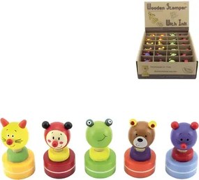 TEDDIES Dřevěné razítko zvířátko s víčkem / 5 druhů / dřevo, plast / 6