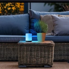 Brilliant G40955/06  AKU stolní lampa ARO RGB černý lem USB-C, IP44