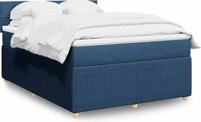Box spring postel s matrací modrá 140x200 cm textil 3289785