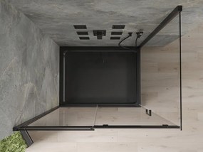 Mexen Omega posuvný sprchový kout 100 x 80 cm, transparentní, černý + vanička Flat, černá - 825-100-080-70-00-4070B