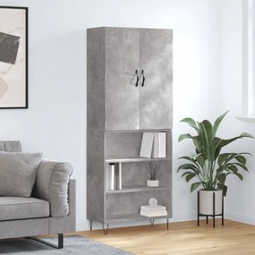 Skříň highboard betonově šedá 69,5x34x180 cm kompozitní dřevo