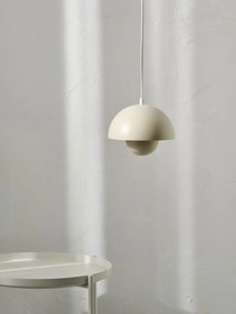 Sinsay - Kovová závěsná LED lampa s polokulovým stínidlem - béžová