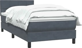 Box spring postel s matrací tmavě šedá 80x220 cm samet 3316234