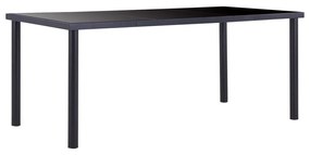 Jídelní stůl Pipers - černý - tvrzené sklo | 180x90x75 cm