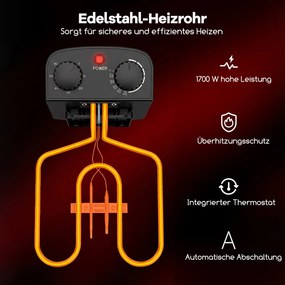 Costway Fritéza 1700 W elektrická fritéza 5 L fritovací hrnec s 1 velkým a 2