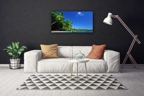 Obraz na plátně Palma Stromy Pláž Krajina 125x50 cm