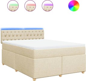 Box spring postel s matrací krémová 140x200 cm textil 3289015