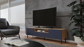 TV stolek KAMA 160 cm dub artisan/modrý