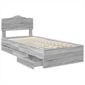 Rám postele s čelo Šedá Sonoma 75 x 190 cm Inženýrské dřevo 3413059