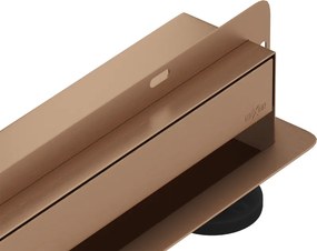 Mexen Flat Wall, sprchový žlab na zeď 2v1, 80 cm, měděná matná, 1C30080
