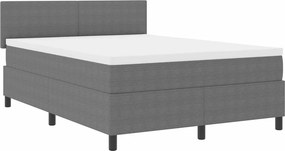 Postel s boxspringem s čelo Světle šedá a bílá 140 x 200 cm 3337515