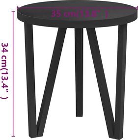 Čajový stolek černý Ø 35 cm MDF 331667