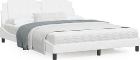 vidaXL Rám postele s čelem 160x200 cm umělá kůže [3208191] Barva: Bílá