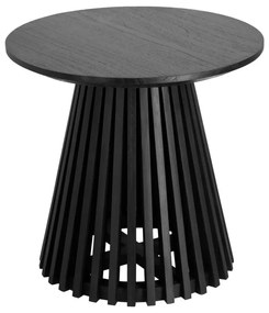 OnaDnes -20% Černý dřevěný kulatý odkládací stolek Kave Home Jeanette 50 cm