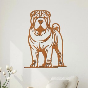 dřevo života Dřevěný obraz psa SHAR PEI Zvolte rozměr (cm): 29x40, Zvolte barvu dekoru: Třešeň