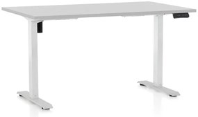 Výškově nastavitelný stůl OfficeTech B, 140 x 80 cm - bílá podnož Barva: Buk