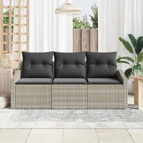 Set pohovek 3 ks Světle šedá polyratan 3346582