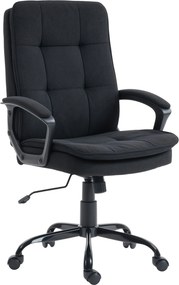 HOMCOM ergonomická kancelářská židle s dvojitým polstrováním – otočná, nastavitelná, s funkcí houpání, nosnost 120 kg, černá | Aosom