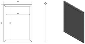 Sapho ESTA zrcadlo v dřevěném rámu 580x780mm, stříbrná s proužkem NL395