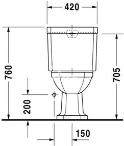 Duravit 1930 - WC kombi mísa, spodní odpad 0227010000