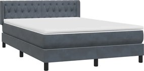 Box spring postel s matrací tmavě šedá 160x210 cm samet 3318370