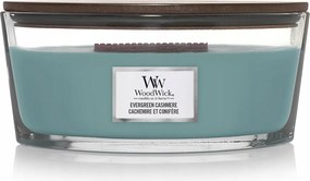 WoodWick vonná svíčka s dřevěným knotem Elipsa Evergreen Cashmere 453,6 g
