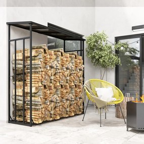 Outsunny regál na palivové dřevo 185 x 62 x 184 cm regál na palivové dřevo s vodotěsným krytem, regál na palivové dřevo pro venkovní použití, vnitřní…