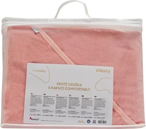 Dětská luxusní froté osuška s kapucí New Baby Comfortably 80x80 cm pink