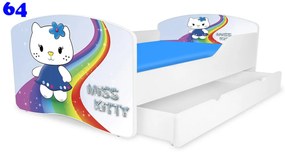 Dětská postel Adam rainbow vzor 64 160x80 cm