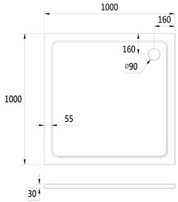 Olsen Spa Venets 100 x 100 x 3 cm VANKCTVE10 sprchová vanička