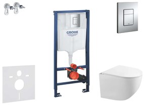 Grohe Rapid SL - Set předstěnové instalace, klozetu Gaia a sedátka softclose, tlačítko Skate Cosmpolitan, chrom SANI11BA1105