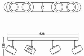 Philips 50654/30/P0 - LED Bodové svítidlo FERANO 4xLED/4,3W/230V