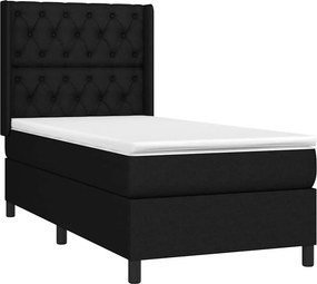 Box spring postel s matrací a LED černá 80 x 200 cm textil 3138511