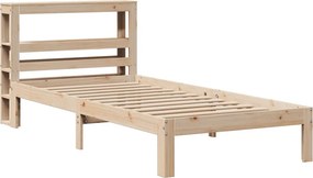 Rám postele s čelem 90 x 200 cm masivní borové dřevo 3306041