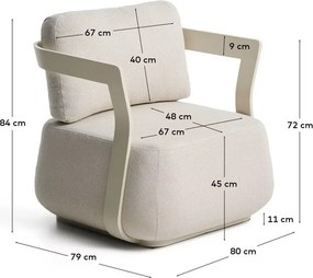 Krémové polstrované zahradní křeslo Tamaris – Kave Home