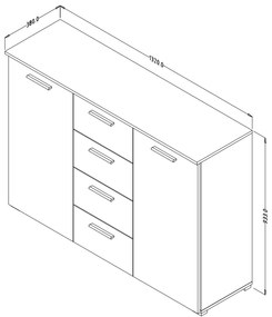Komoda BETA BE26 dub monastery / černy
