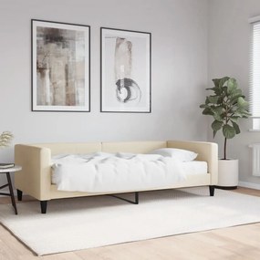 Válenda s matrací krémová 90 x 200 cm textil 3196564
