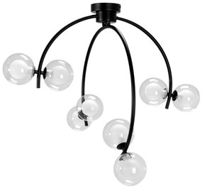 Toolight - 8-bodová stropní lampa G9 25W APP979-8C, černá, OSW-07001