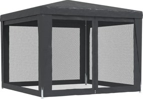 Party stan se 4 síťovanými bočnicemi antracitový 3 x 3 m HDPE 319229